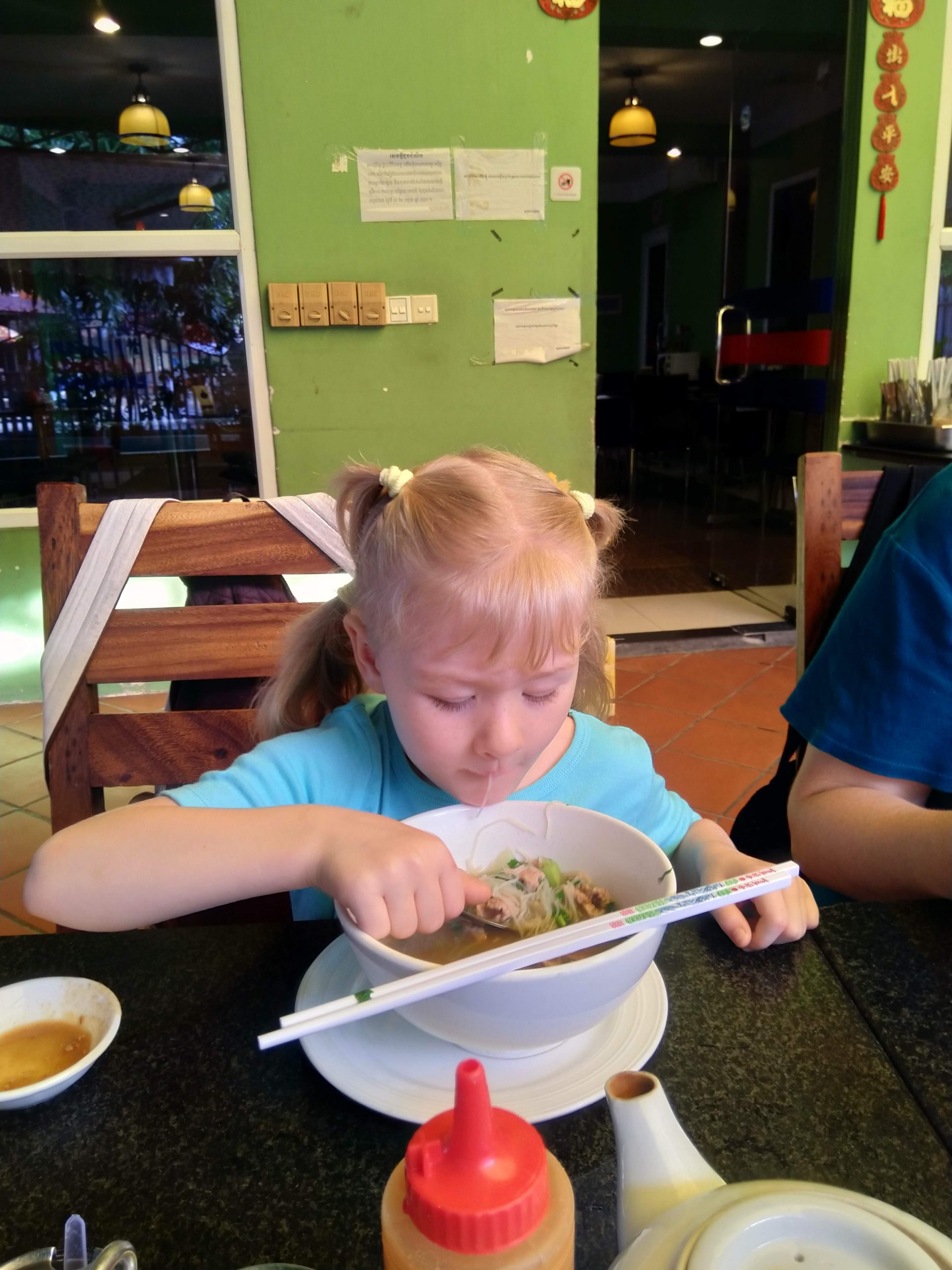 Catherine can now eat a full bowl of Kuy Teav by herself – 5 Cs in Cambodia